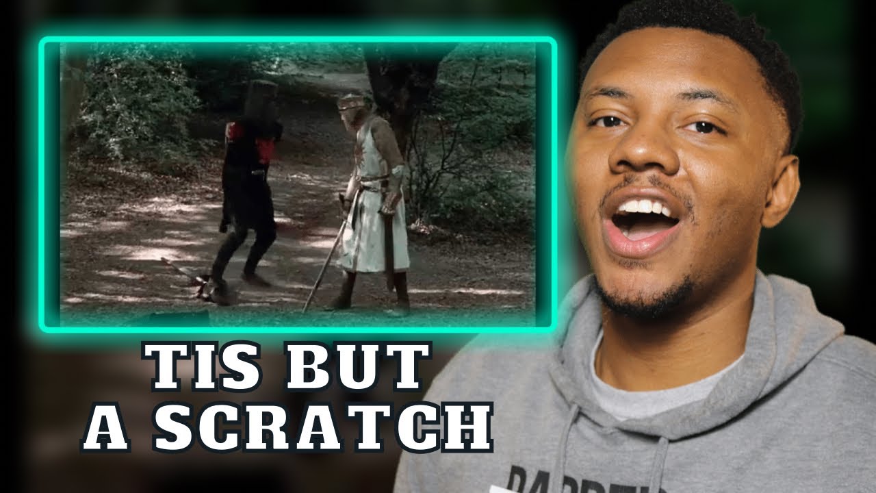 AMERICAN REACTS To Monty Python - The Black Knight - Tis But A Scratch ...