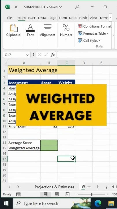 Weighted Average in Excel[SUMPRODUCT] - YouTube