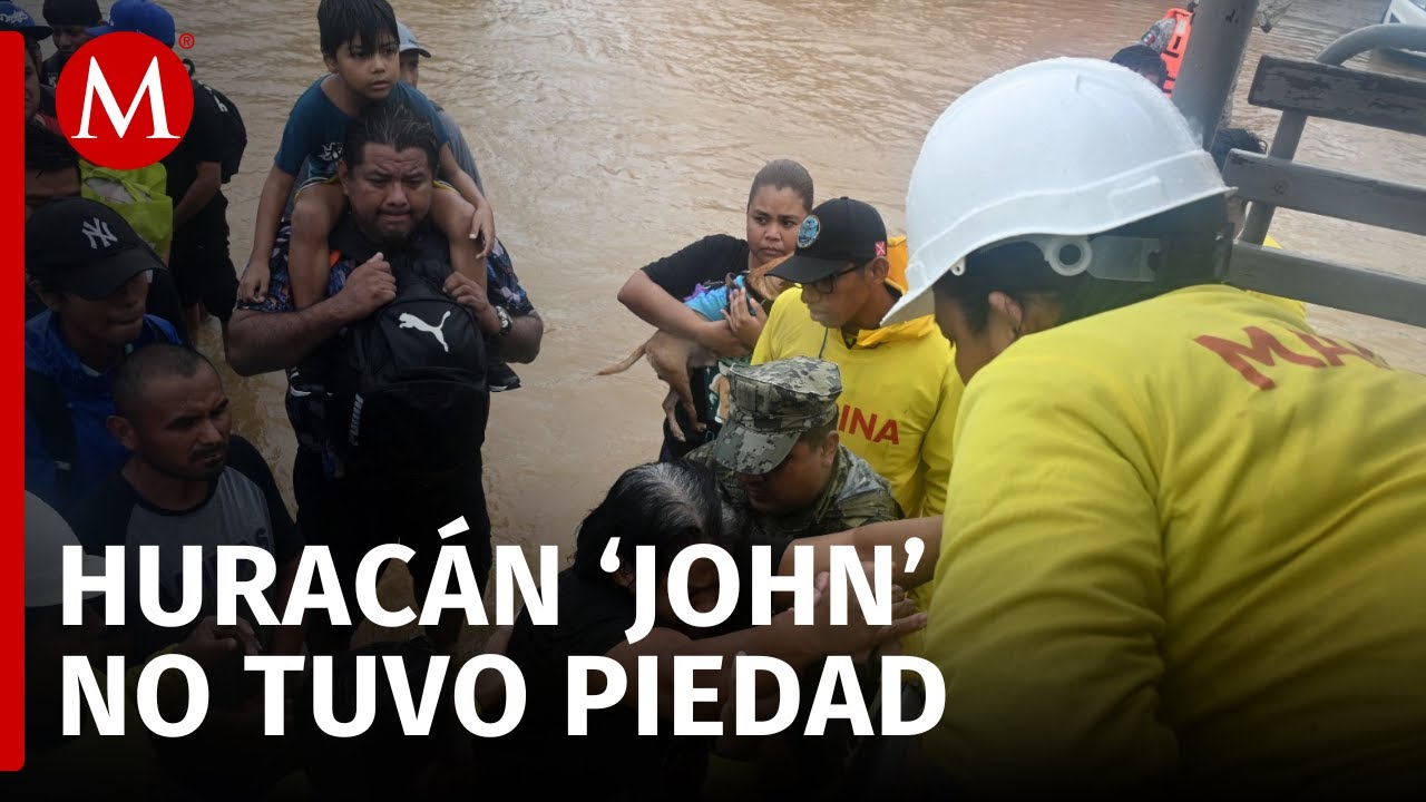 Los daños del huracán 'John' desde Costa Chica hasta Acapulco - YouTube