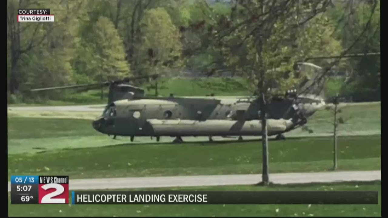 Chinook lands in Utica - YouTube