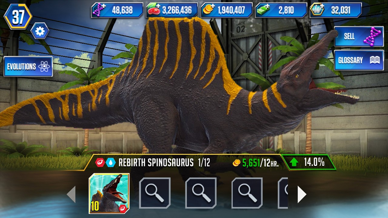 I'VE CREATED THE REBIRTH SPINOSAURUS!! - Jurassic World: The Game | Ep ...