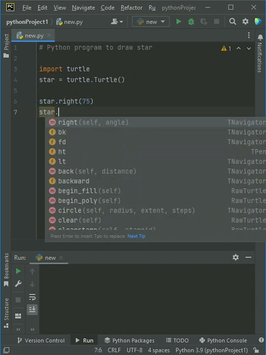 Python Program To Draw Star Pythonprojects Pythonprogramming Pythontutorial Shorts Youtube