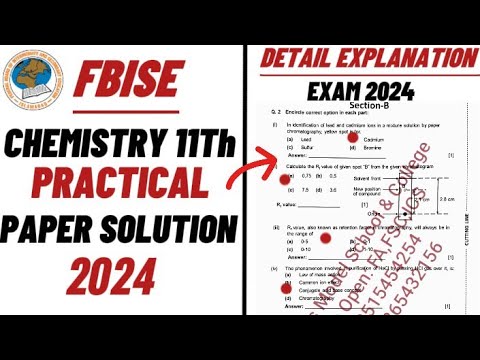 Fbise Chemistry Class 11th Practical Paper 2024 - Federal Board Exam ...