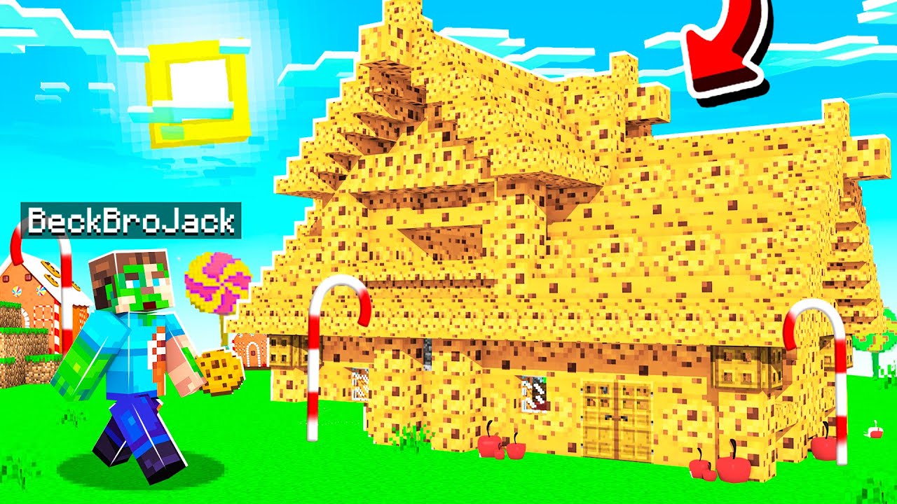 I BUILT AN ENTIRE TOWN OUT OF COOKIES IN MINECRAFT! - YouTube