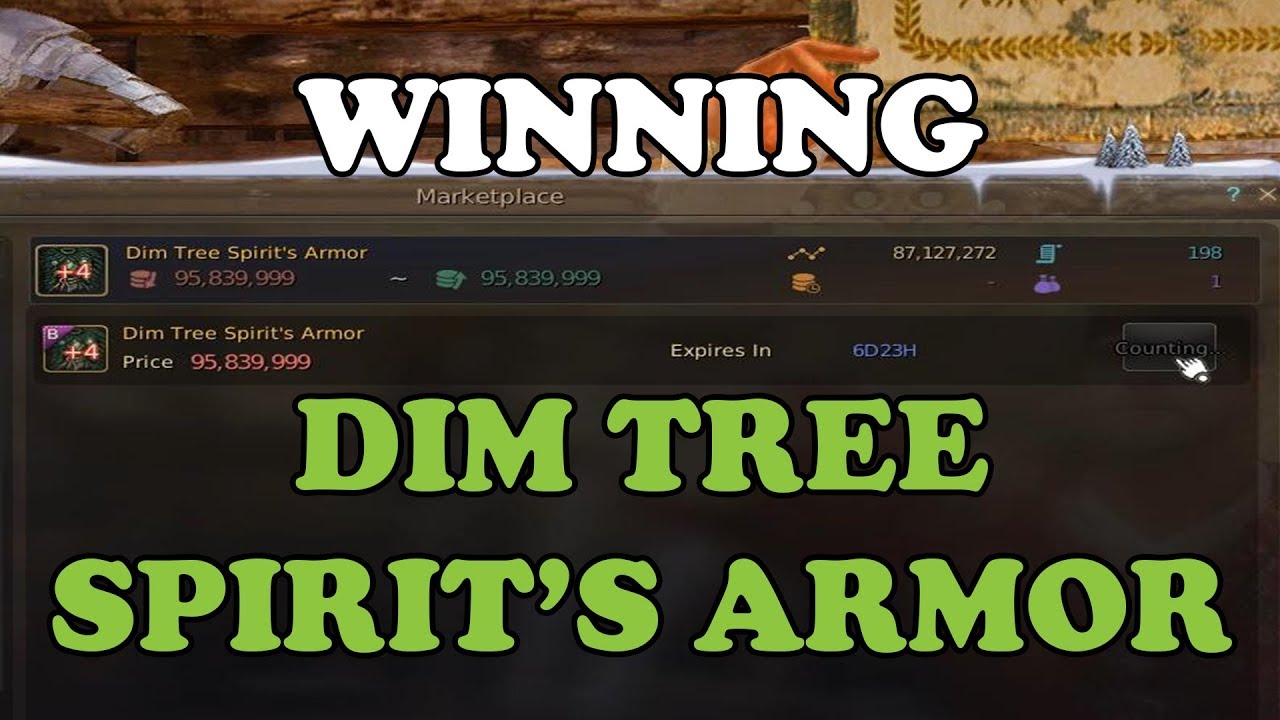 BDO | WINNING Dim Tree Spirit's Armor off the Marketplace - YouTube