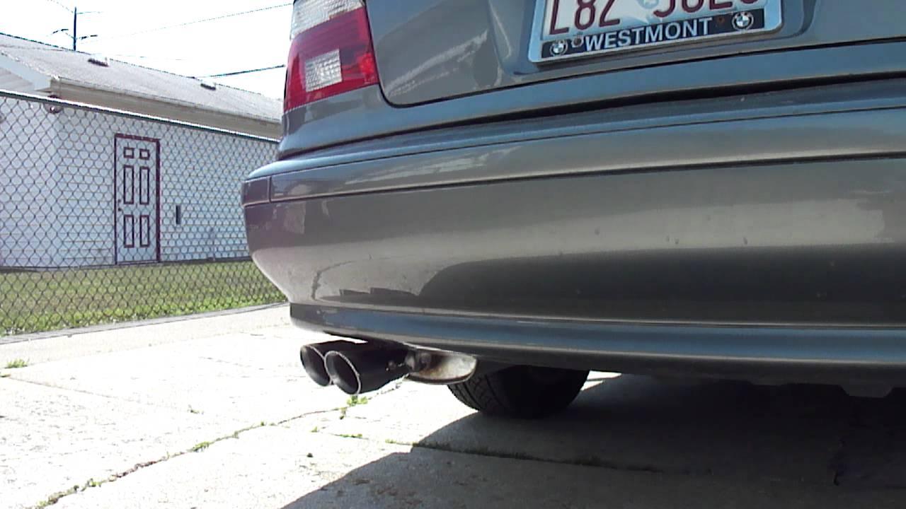 e39 530i exhaust - cherry bomb turbo muffler - YouTube