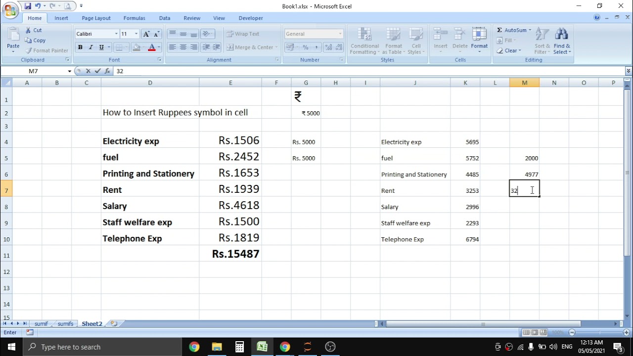 How To Insert Rupee Symbol In Excel YouTube How To Insert Rupee Symbol In Excel YouTube