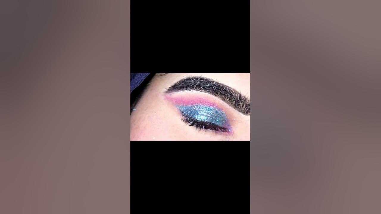 Blue Pink Glitter Eye Makeup Eyemakeup Blueeyemakeup Bridaleyemakeup