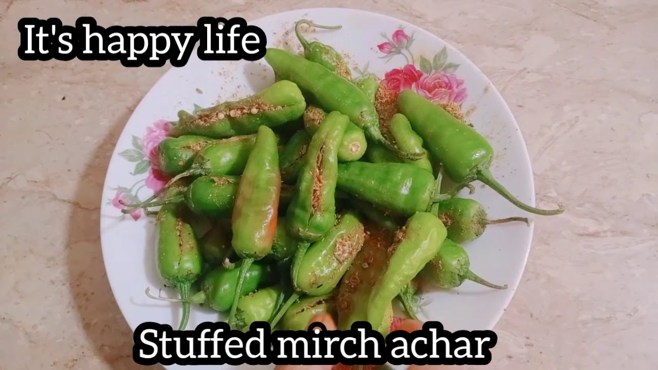 STUFFED GREEN CHILLI ACHAR / sabz micrho ka achaar in easy/simple way ...