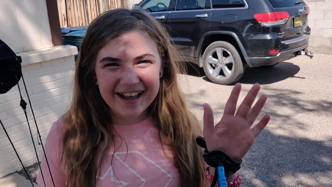 Adleigh's first shot with her new GearHead B24 bow. - YouTube