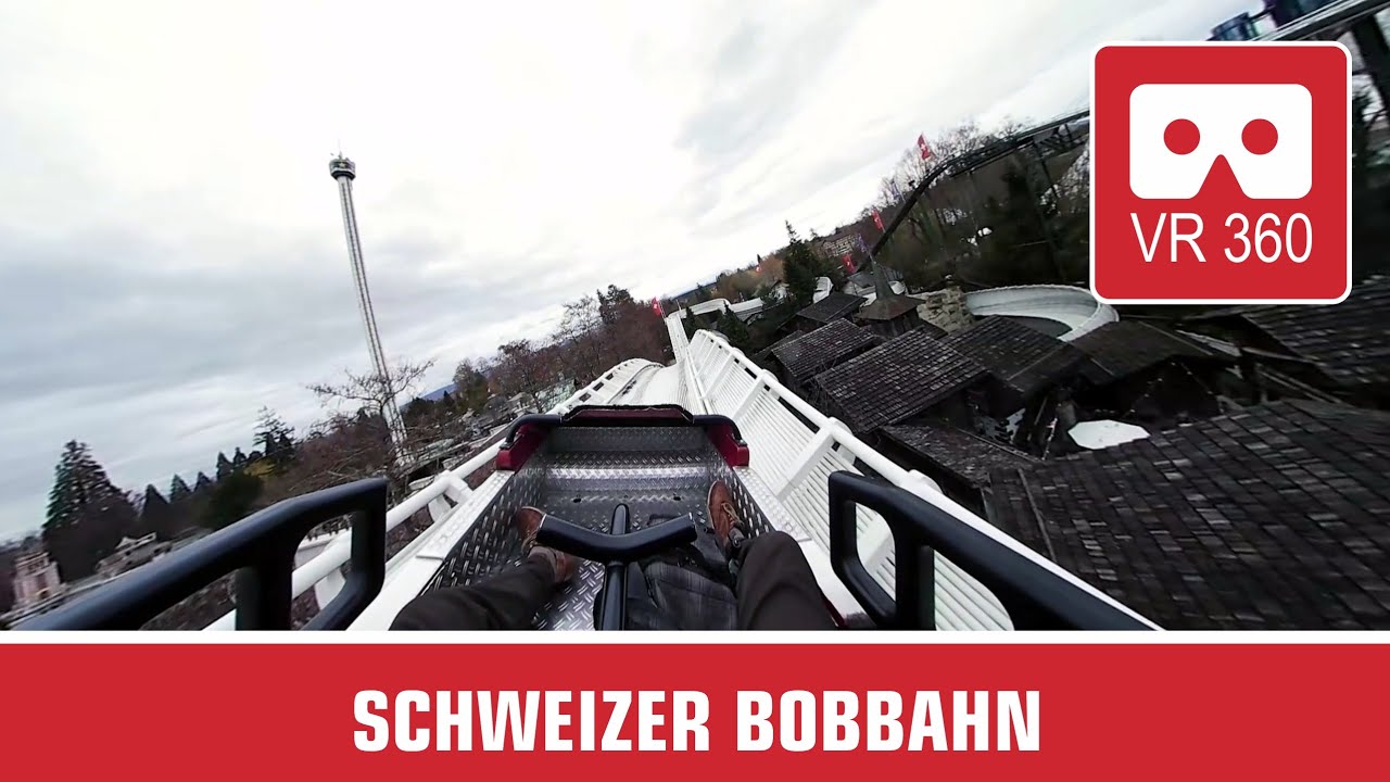 360° Bobsled VR Roller Coaster Schweizer Bobbahn | onride POV | Europa Park Achterbahn Montaña ...
