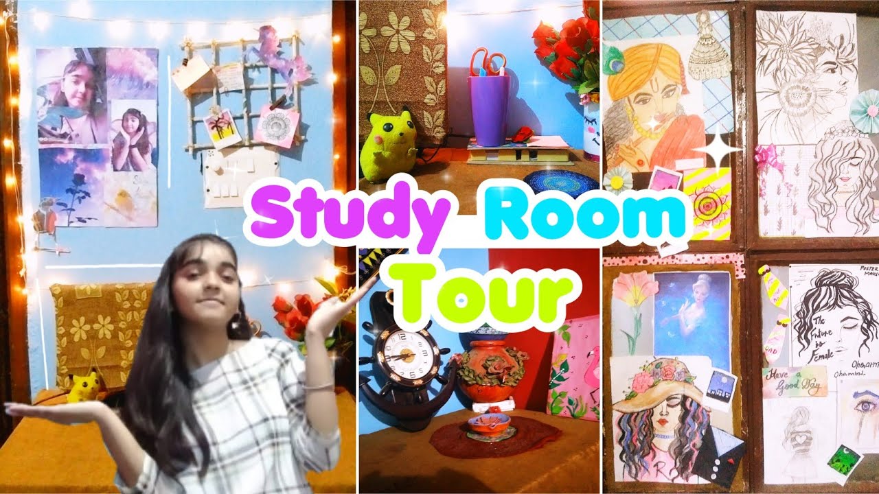 Study Room Tour aesthetic 🌿 • highly requested • full tour... - YouTube