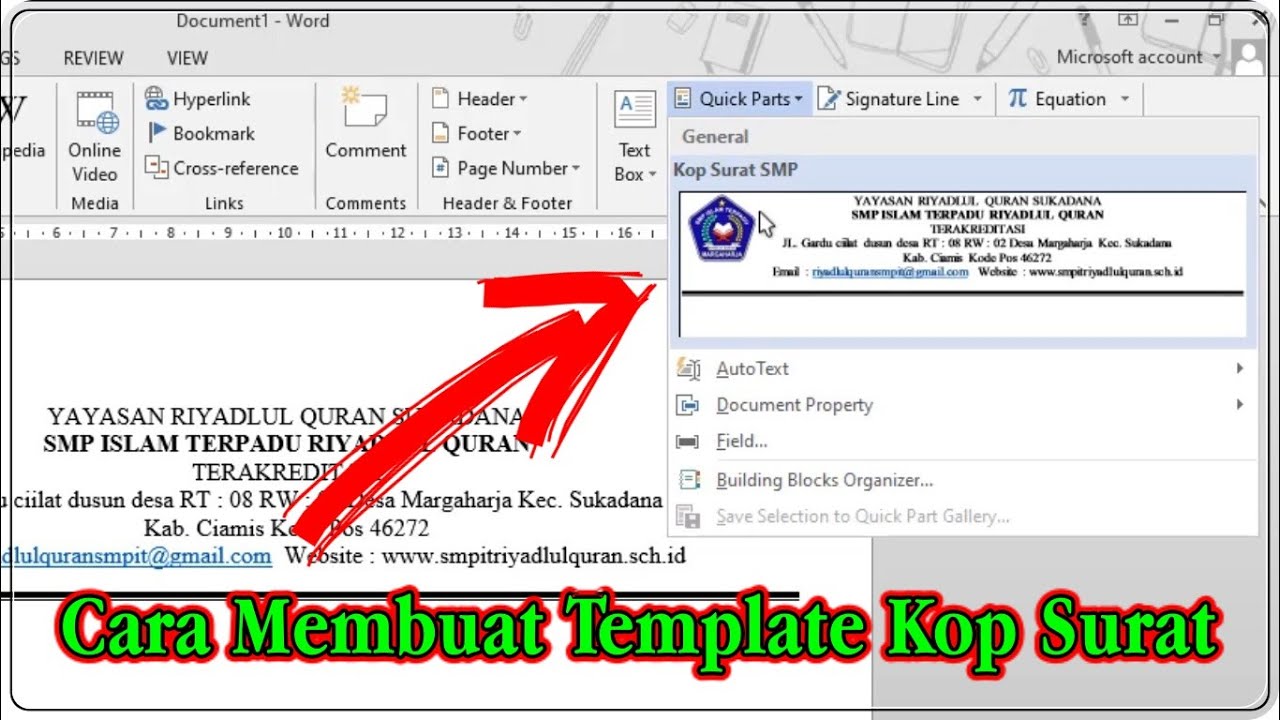 CARA MEMBUAT TEMPLATE KOP SURAT DI MS WORD - YouTube
