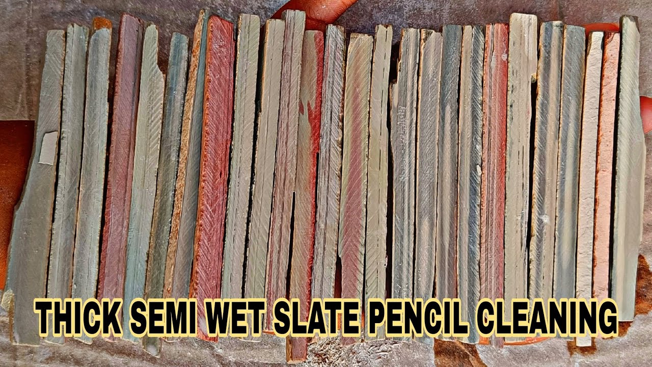 THICK SEMI WET SLATE PENCIL CLEANING - YouTube