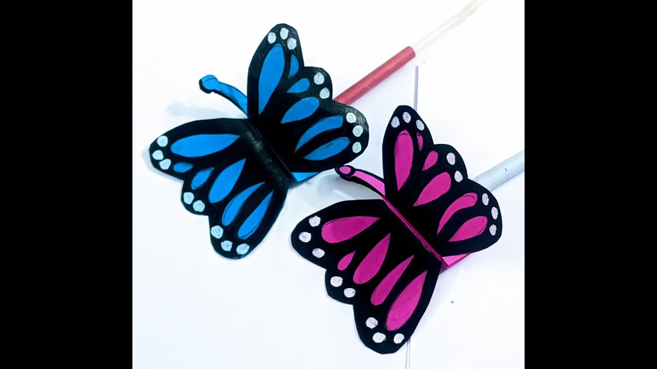 DIY | How to make multicoloured Flying Butterfly | Easy Paper Craft ...