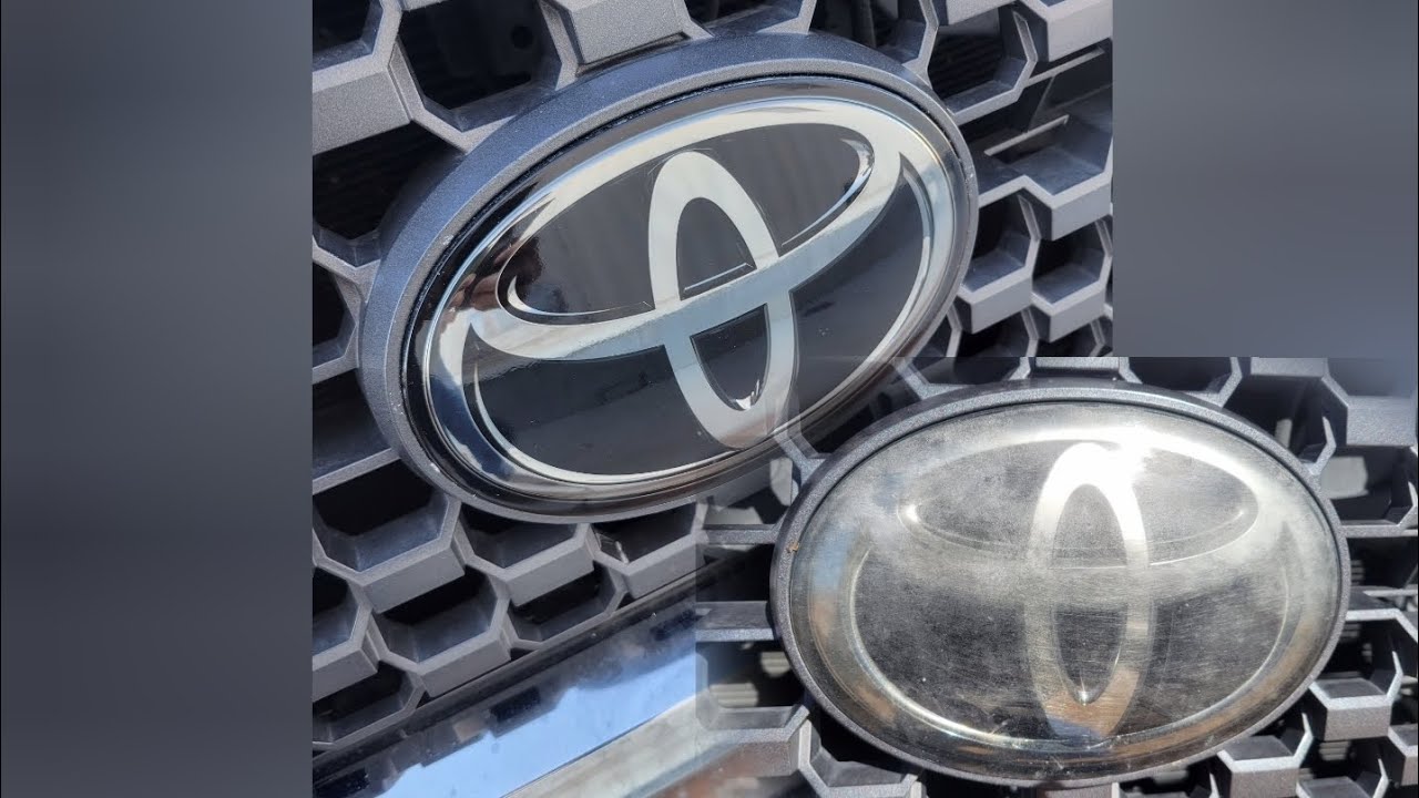 TOYOTA TUNDRA GRILL EMBLEM FADED & SCRATCHED RESTORATION - YouTube