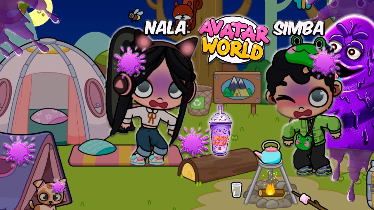 SIMBA Y NALA ATRAPADOS en UNA ISLA POR GRIMACE SHAKE 😨en AVATAR WORLD ...