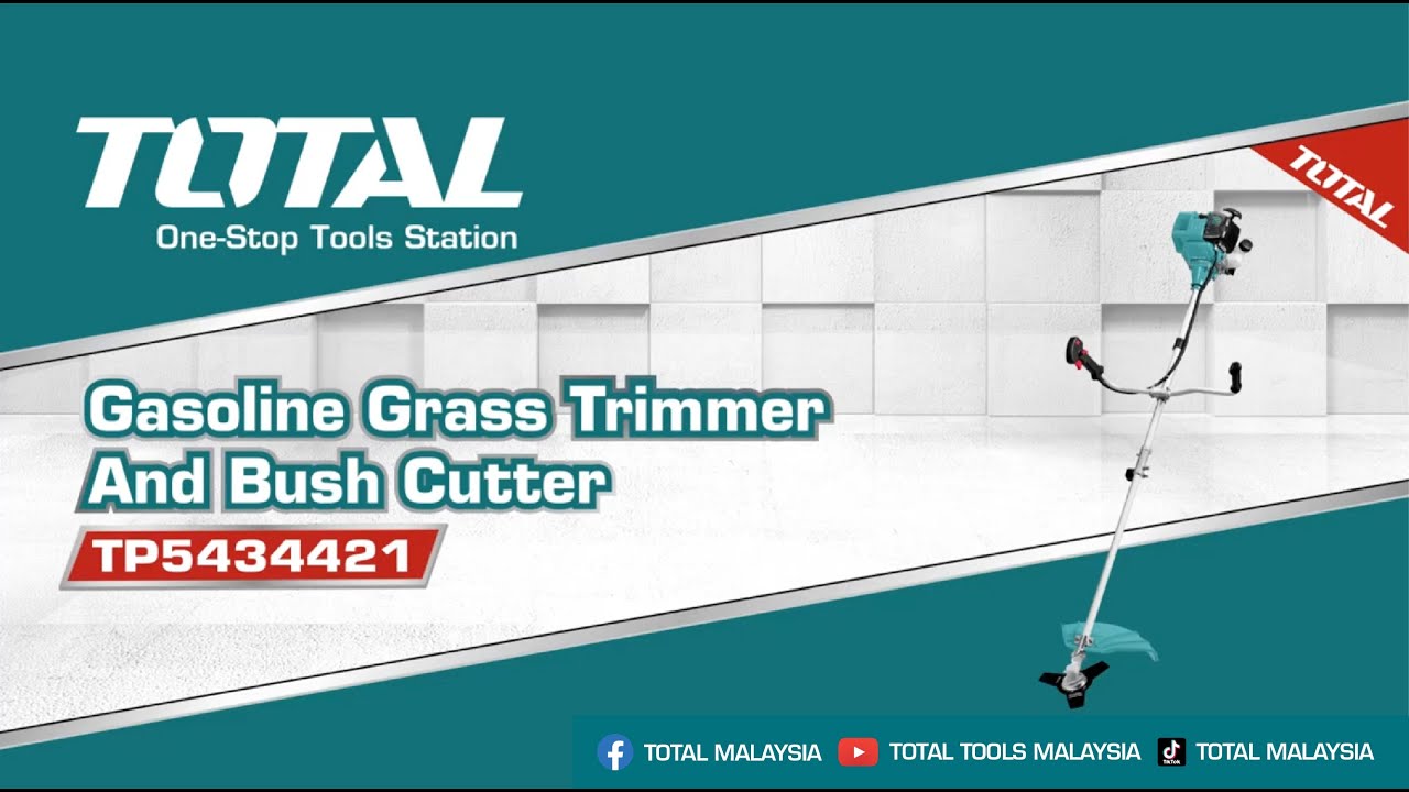 TOTAL Gasoline grass trimmer and bush cutter TP5434421 - YouTube