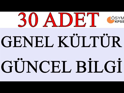 KPSS 2020 YILI GÜNCEL BİLGİLER GENEL KÜLTÜR (Kpss Önlisans,Ortaöğretim)