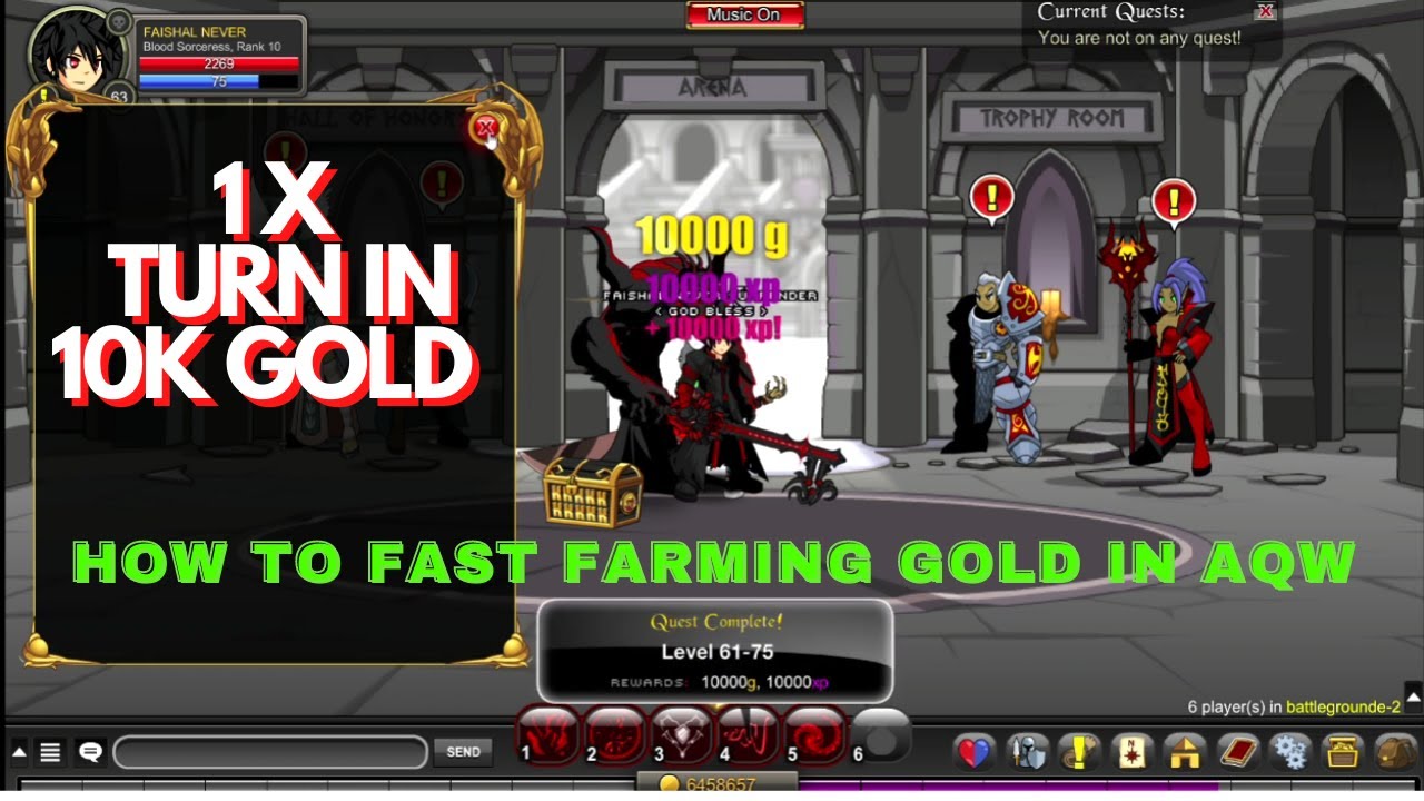 AQW ››› HOW TO FAST FARM GOLD ( /JOIN BATTLEGROUNDE ) - YouTube
