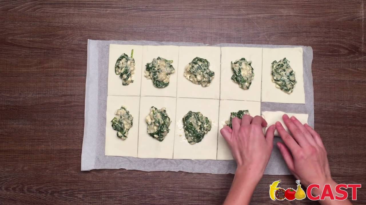 Cheesy Puff Pastry Pillows with Spinach recipe by foodCAST - YouTube