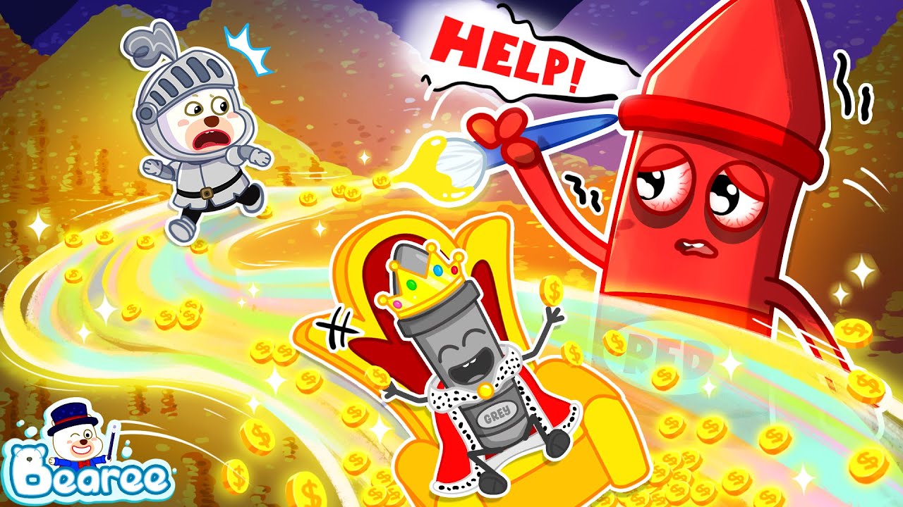 Crayon Can Create Gold | Bearee Saves Crayon From Greed | Rich vs Poor ...