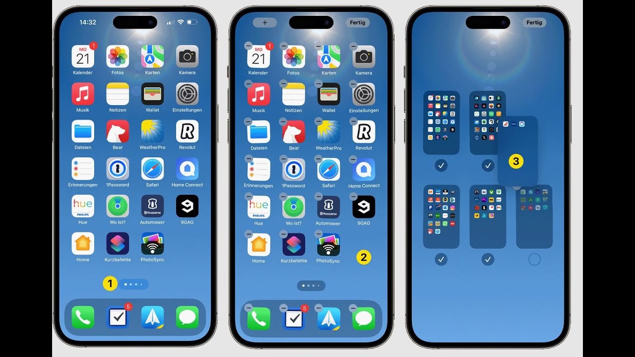 iPhone: Seiten auf dem Home-Bildschirm verschieben und ausblenden - YouTube