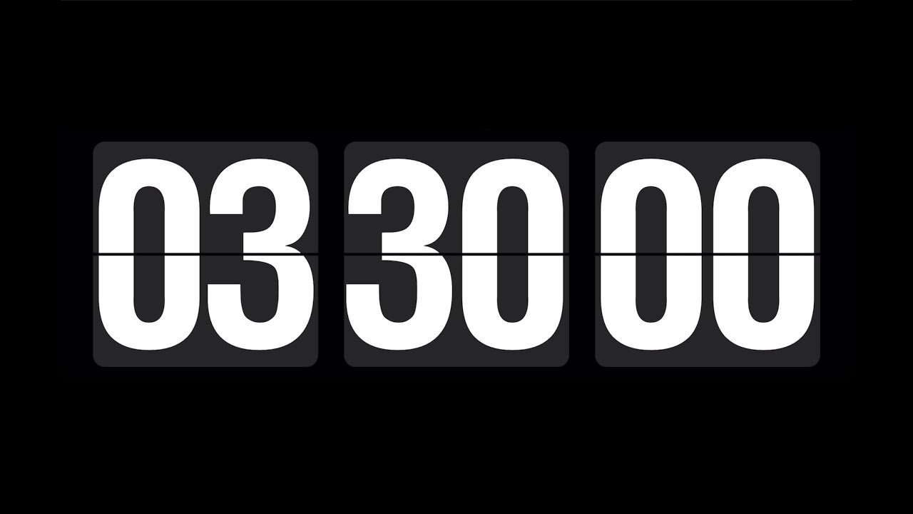 3 hour 30 minute countdown, Timer & alarm flip clock. - YouTube