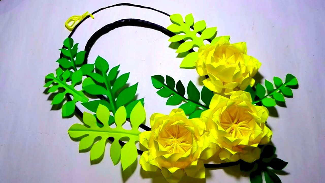 A4 nirmana | wall hanging | biththi sarasili nirmana | paper flowers ...