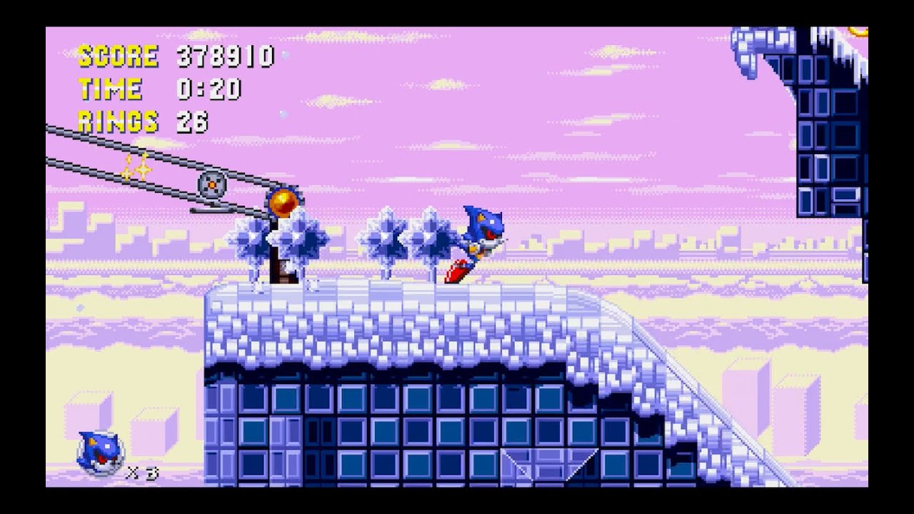 Sonic Triple Trouble "16-Bit": Robotnik Winter Zone Act 1 (Metal Sonic ...