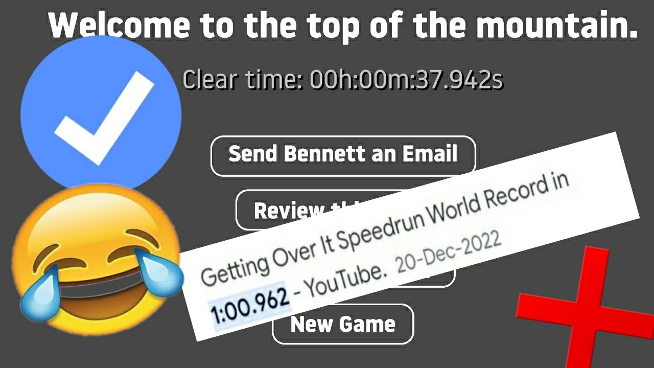 I COMPLETED GETTING OVER IT IN 44:00 SECOND | WORLD RECORD😑 - YouTube