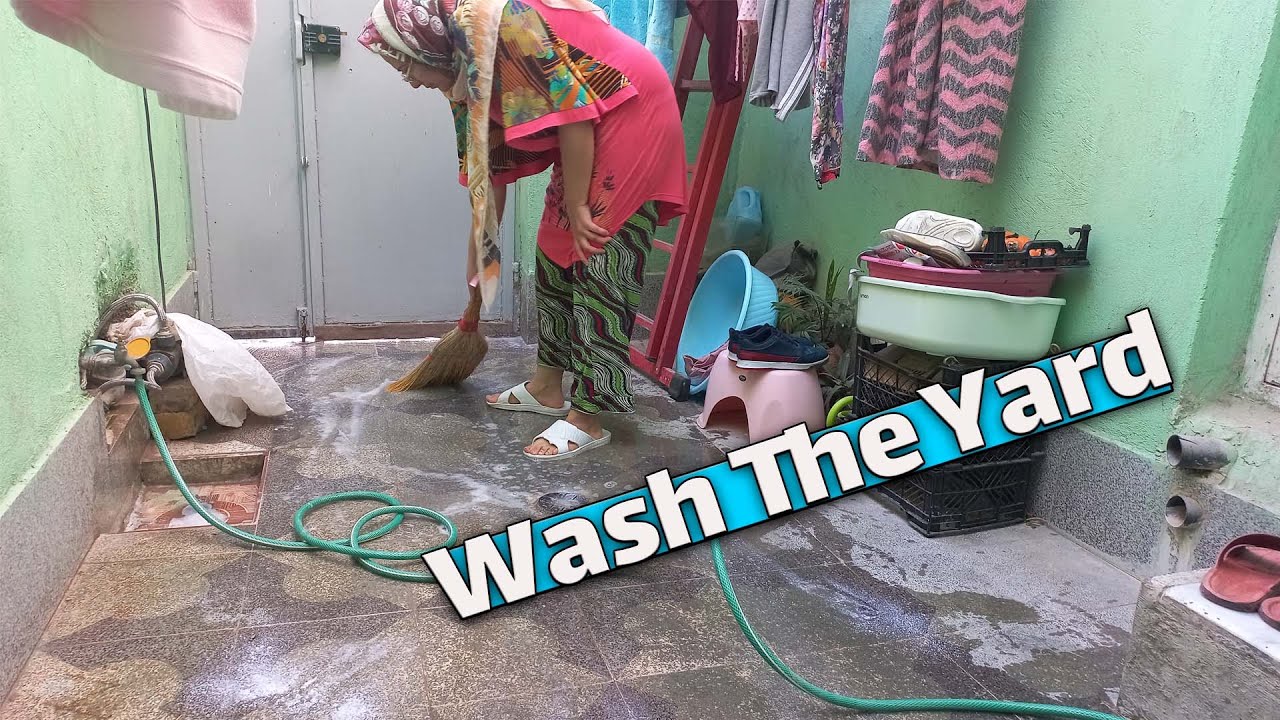 How To Wash The Yard | ASMR Wash The Yard | CLEAN WITH ME - YouTube