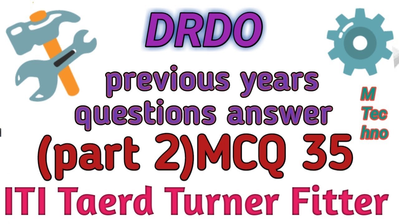 DRDO Previous year questions paper (part2) Turner fitter questions ...