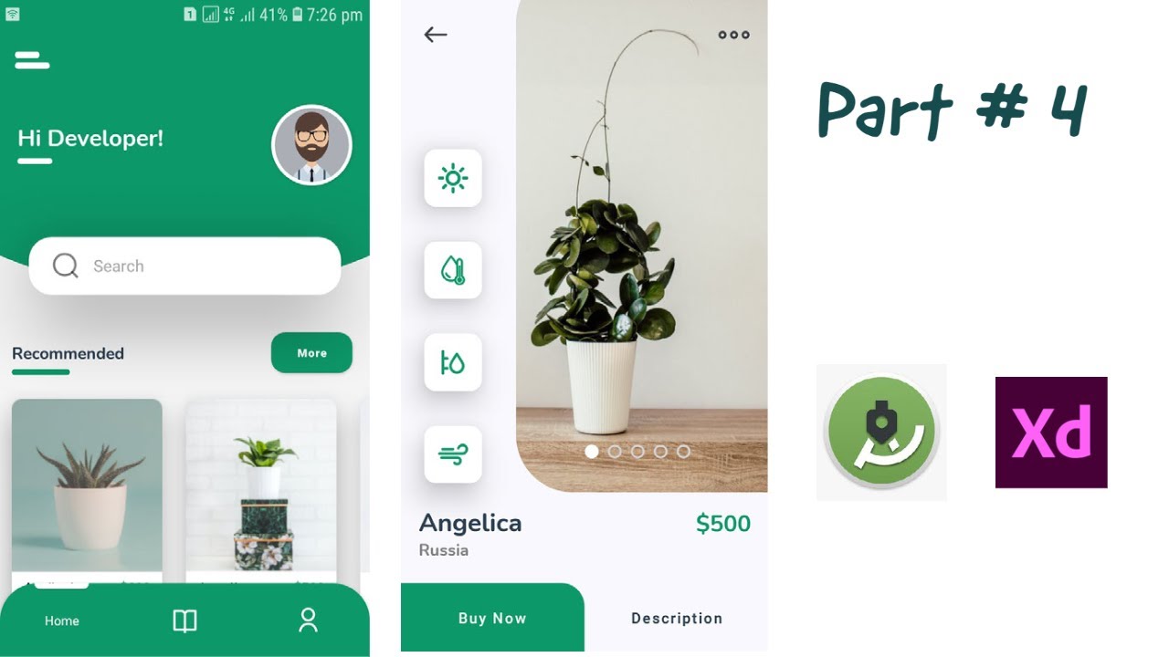 Item Detail Activity | Plant App UI | Android Studio | Part #4 - YouTube