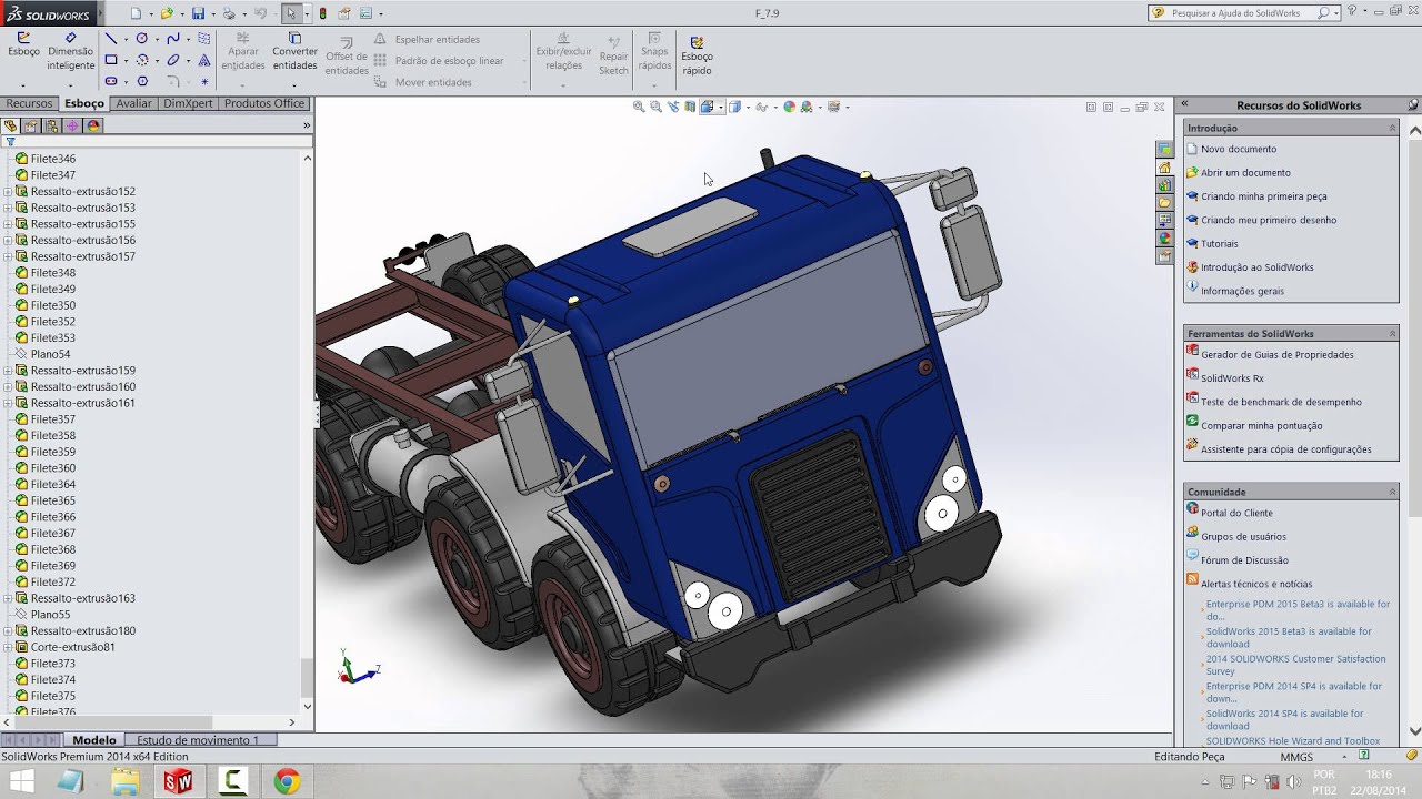 Aula 10 0 SolidWorks Praticando Desenho Truck, Solidworks, Autocad ...