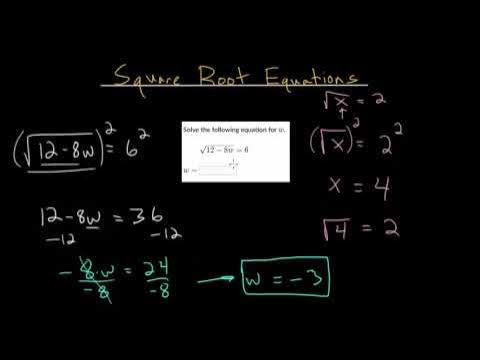 Square Root Equations: Intro - YouTube