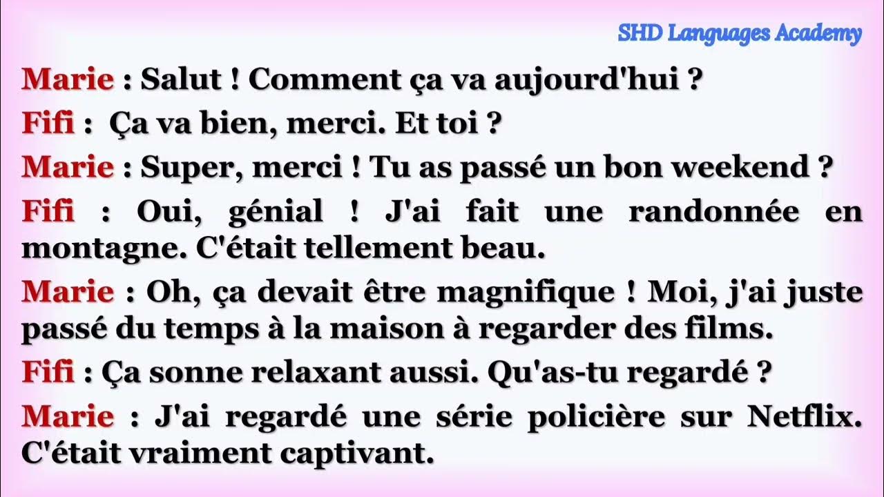 Conversation en français entre amies/apprendre le français/ learn ...