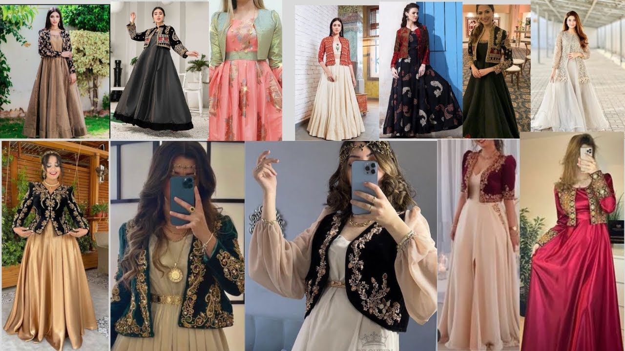Frock with jacket2025 | Frock design with jacket | Long frock with ...