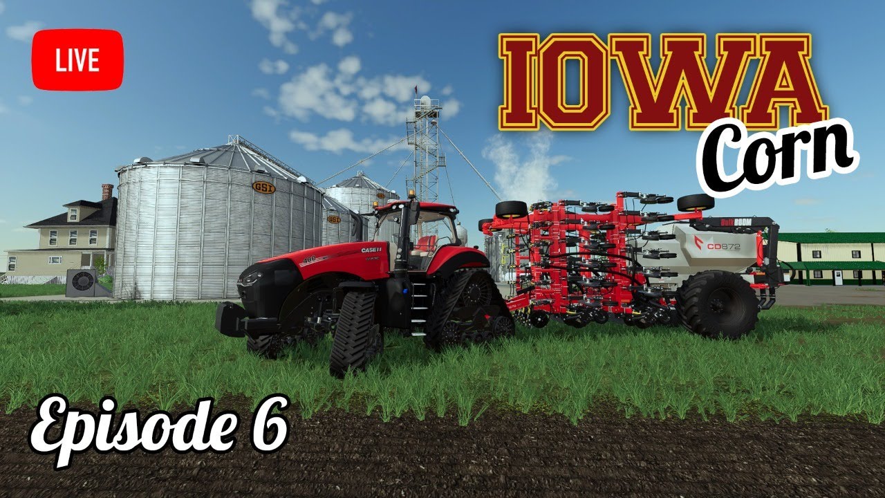 🔴 Iowa Corn - Flint Hills - LIVE - Episode 6 - Farming Simulator 19 ...