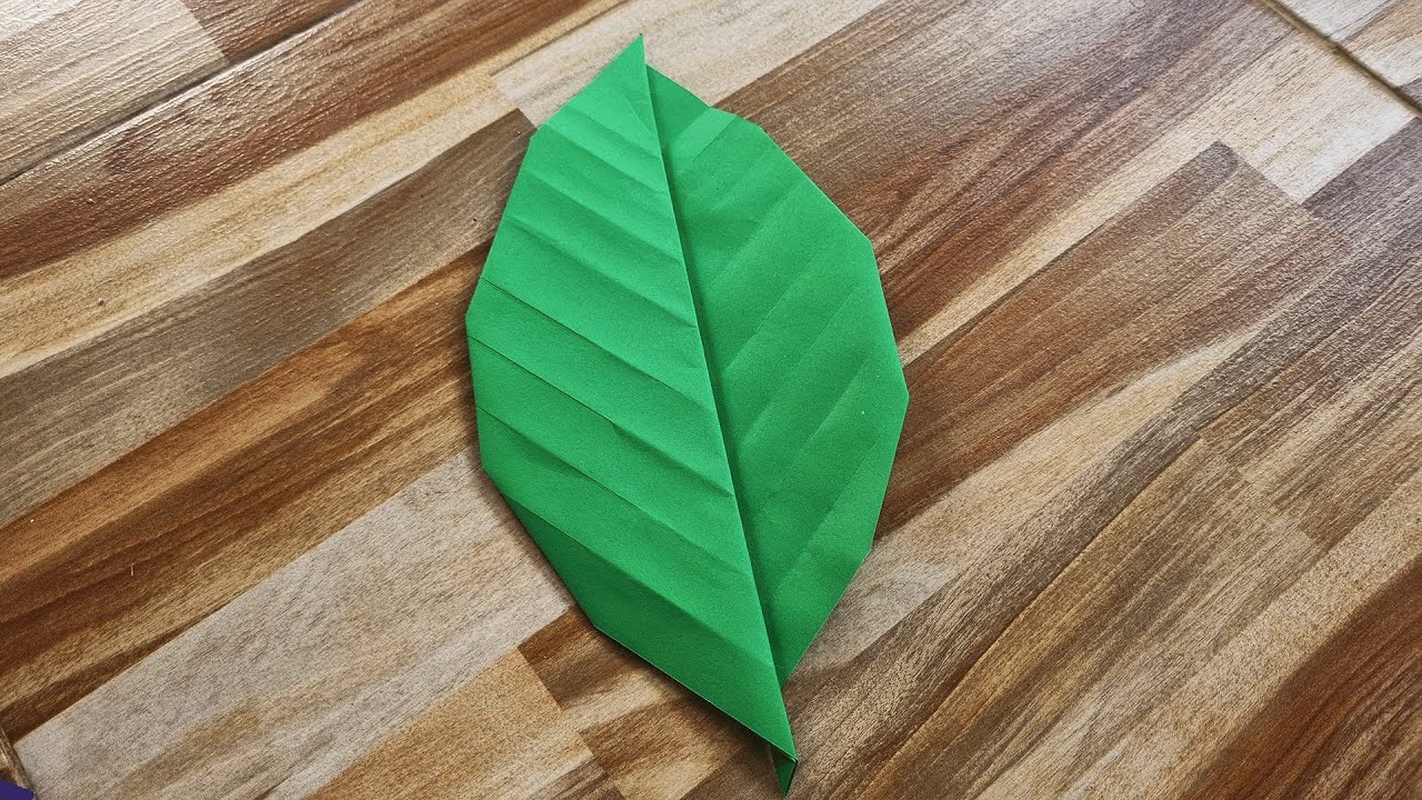 Green LEAVES Origami - Origami Leaf Easy Step by Step - YouTube