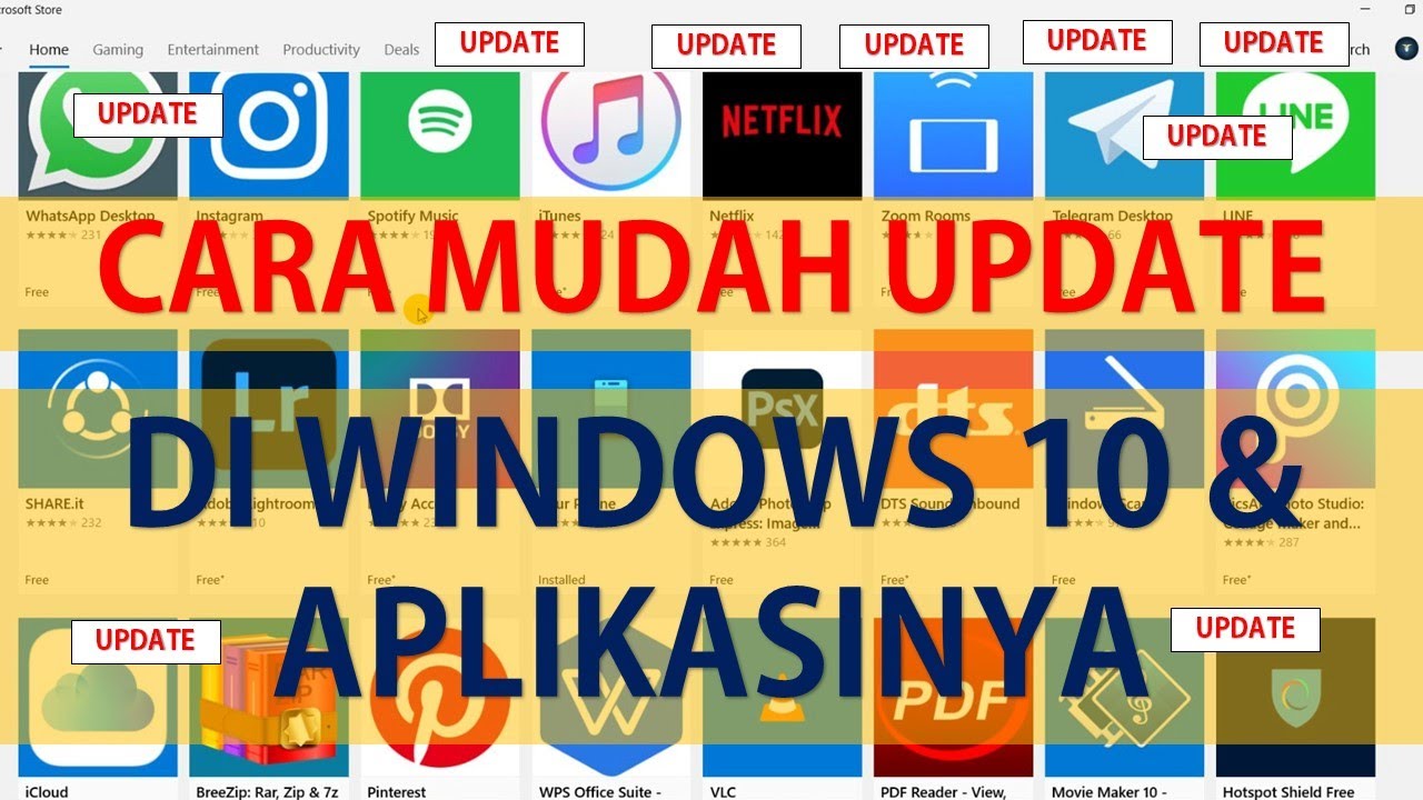 CARA MUDAH UPDATE DI WINDOWS 10 DAN APLIKASINYA / HOW EASY TO UPDATE IN ...