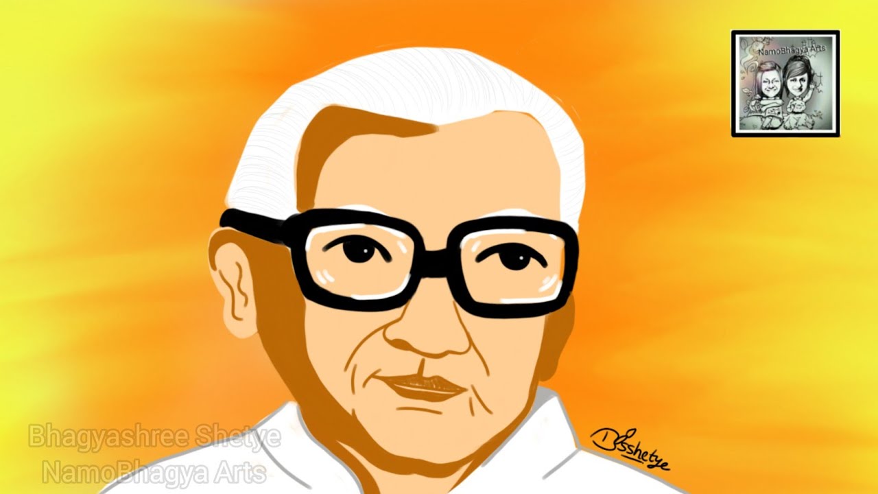 Kusumagraj Digital Portrait #KaviKusumagraj #ViVaShirvadkar #Marathi # ...