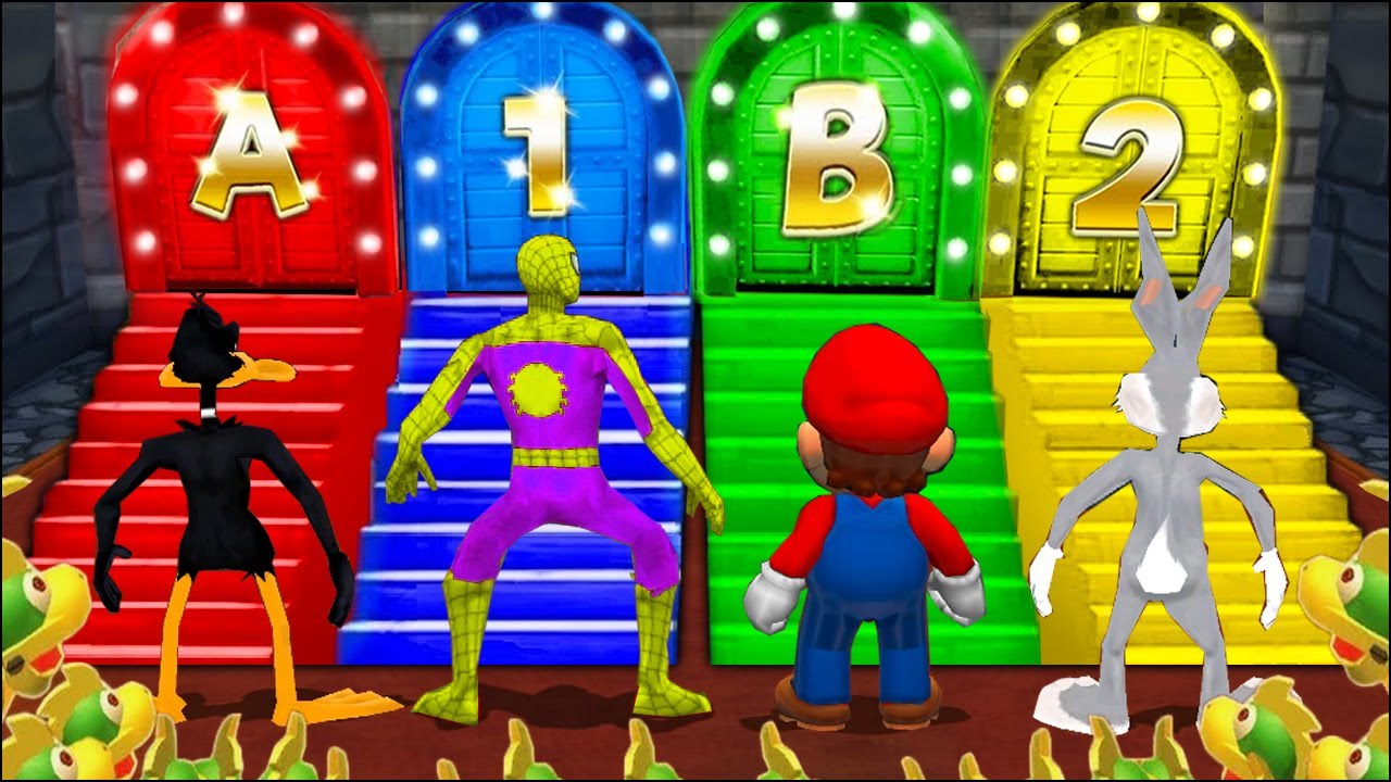 Mario Party 9 MiniGames Mario Vs Spider Man Vs Bugs Bunny Vs Daffy Duck ...
