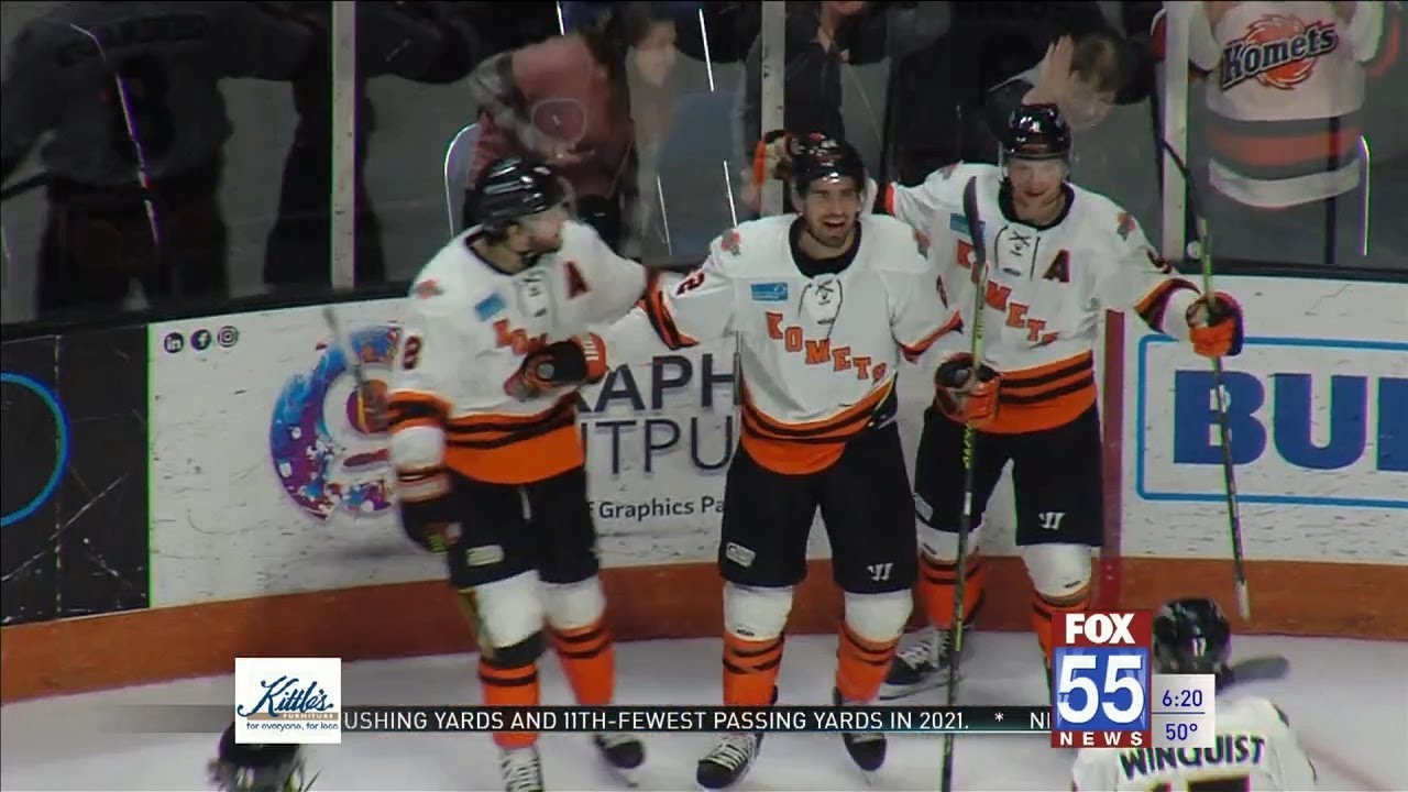 Komets forward Boudrias signs PTO with AHL's Wolves - YouTube