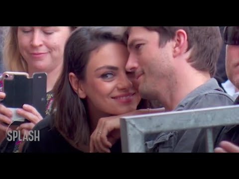 Mila Kunis and Ashton Kutcher cute moment