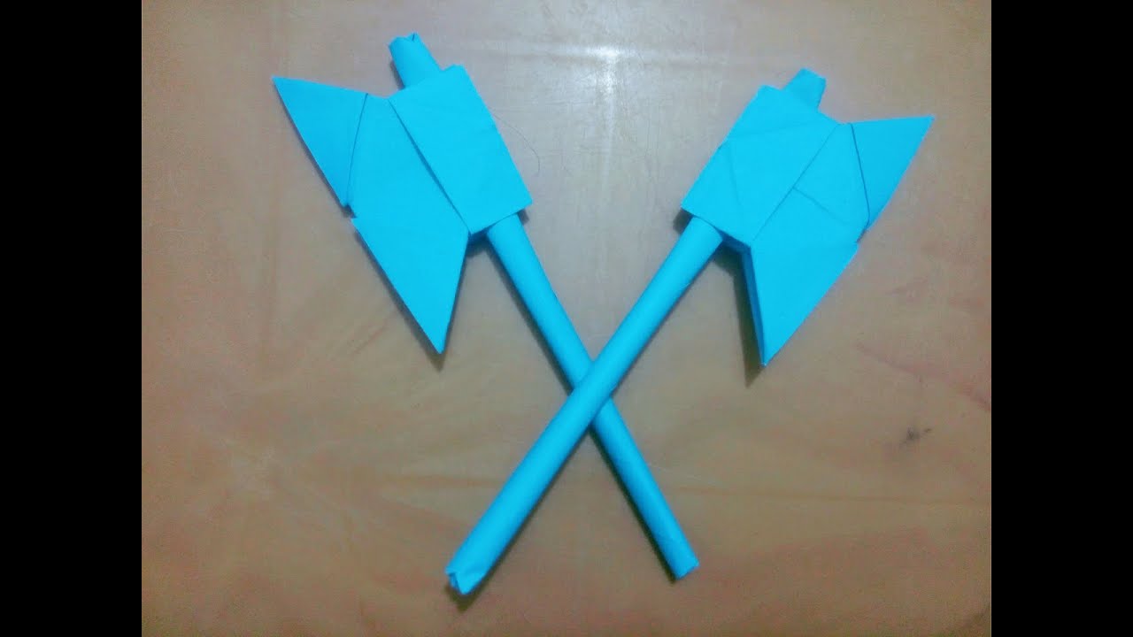 How To Make A Paper Axe | Paper Origami - YouTube