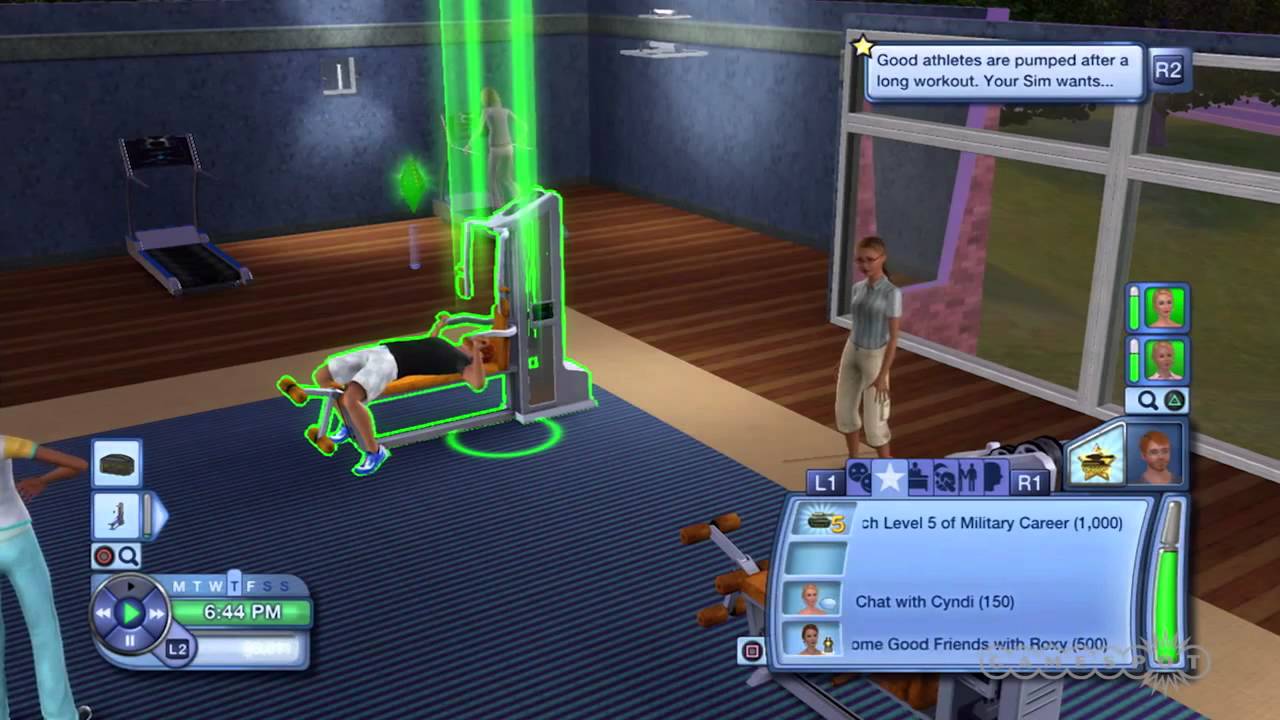 The Sims 3 Console Gameplay - Day at the Gym - YouTube