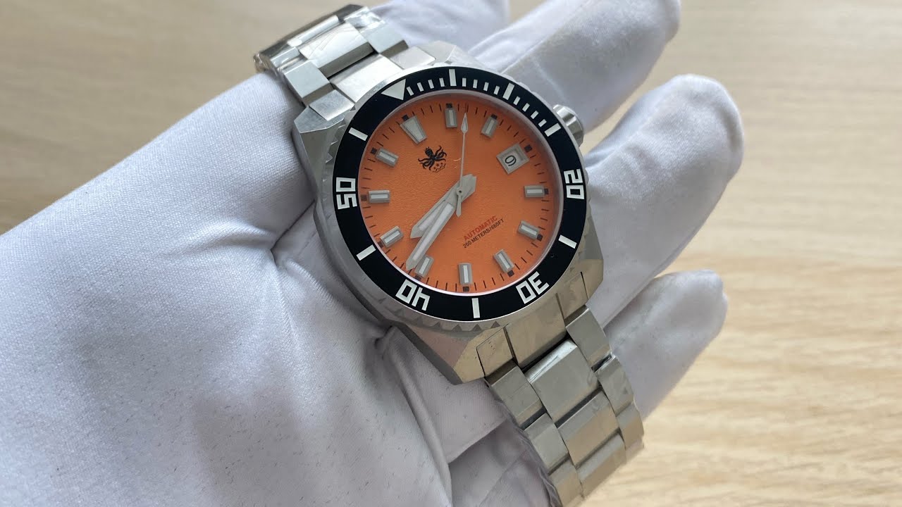 Men's Phoibos watch Leviathan 200M PY050G Orange Automatic 40MM - YouTube