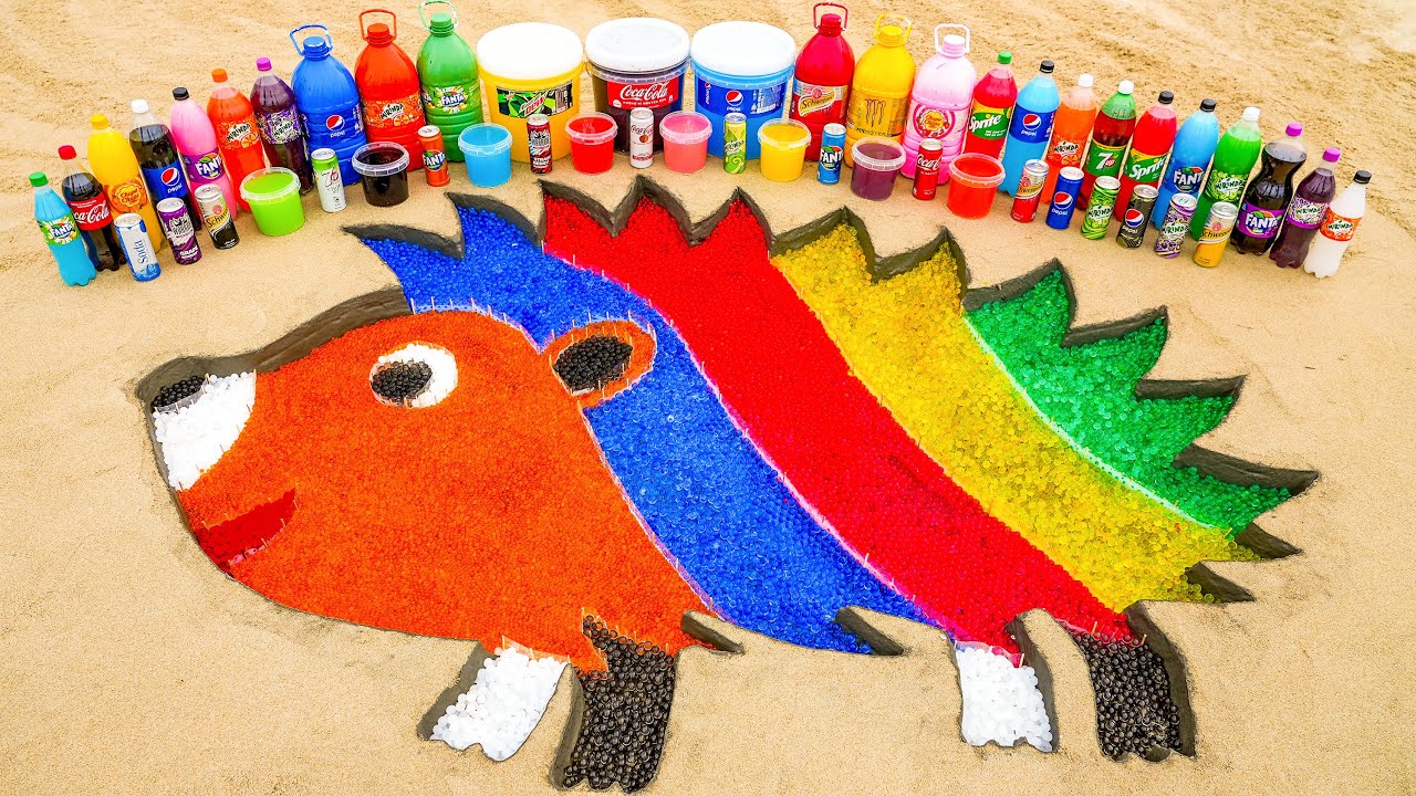 Experiment: How to make Rainbow Hedgehog with Orbeez, Coca-Cola bucket ...