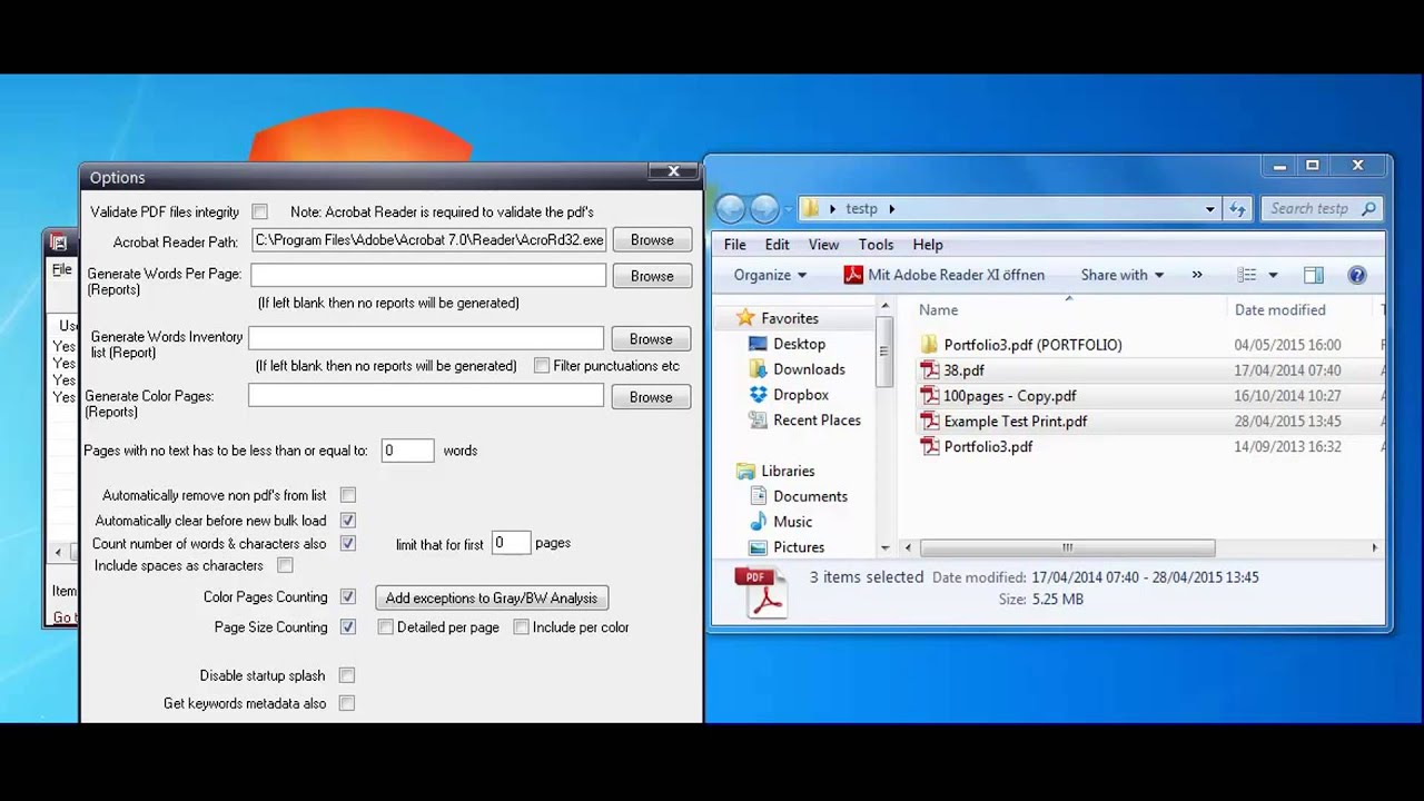 Rapid PDF Count - PDF Portfolio files & other count options for Color ...